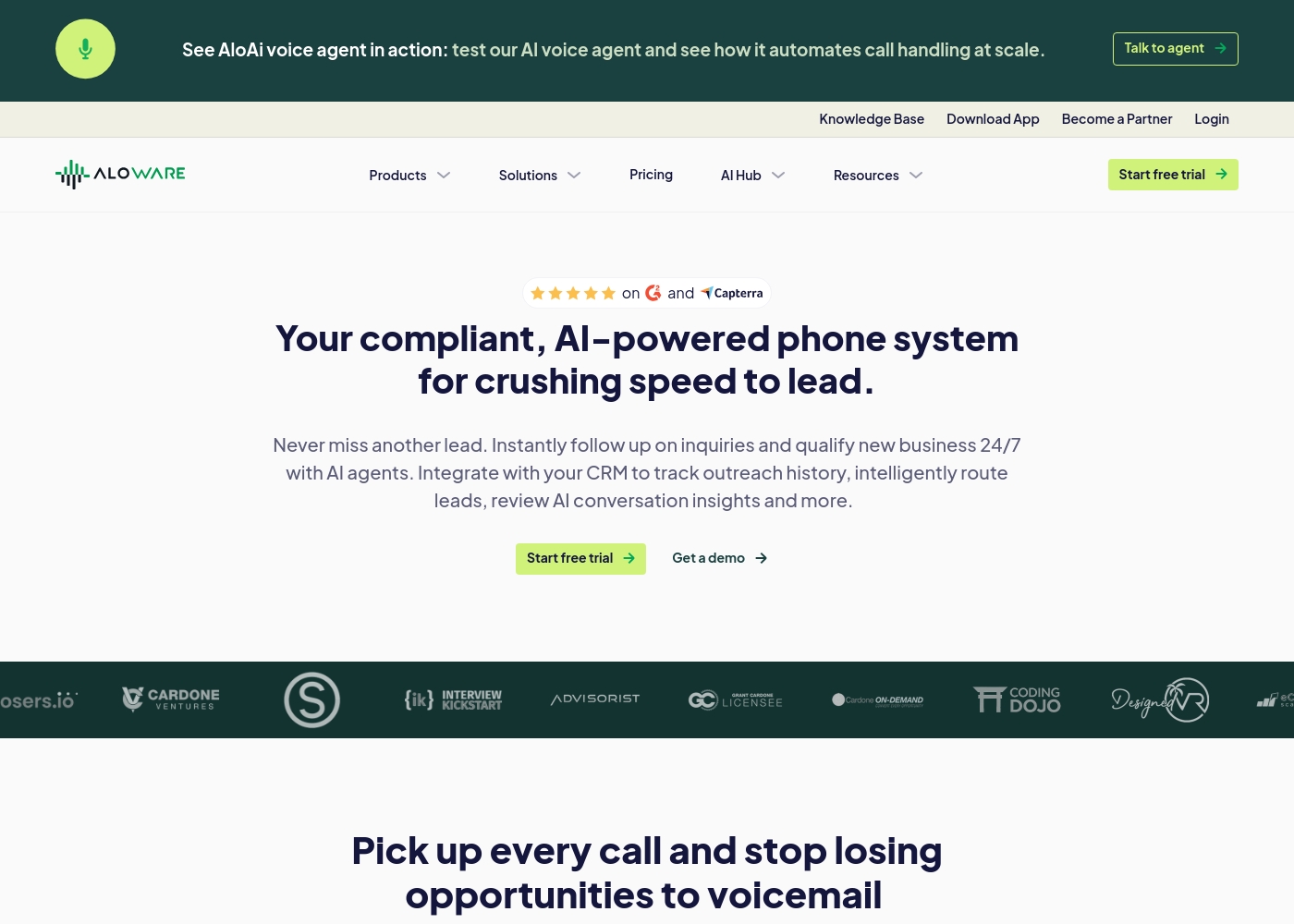 Aloware review, pricing, features, pros & cons