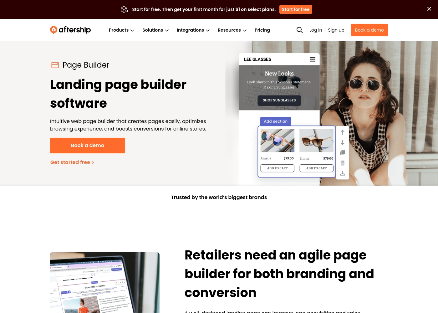 AfterShip Page Builder review, pricing, features, pros & cons